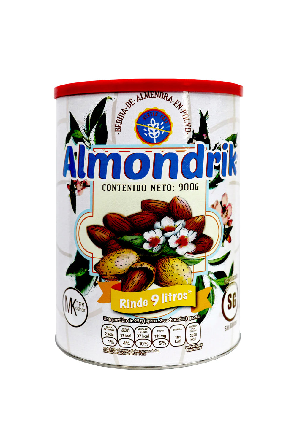 BOTE ALMONDRIK bebida de almendras en polvo 900g 1x12 | caalfrabet.com.mx