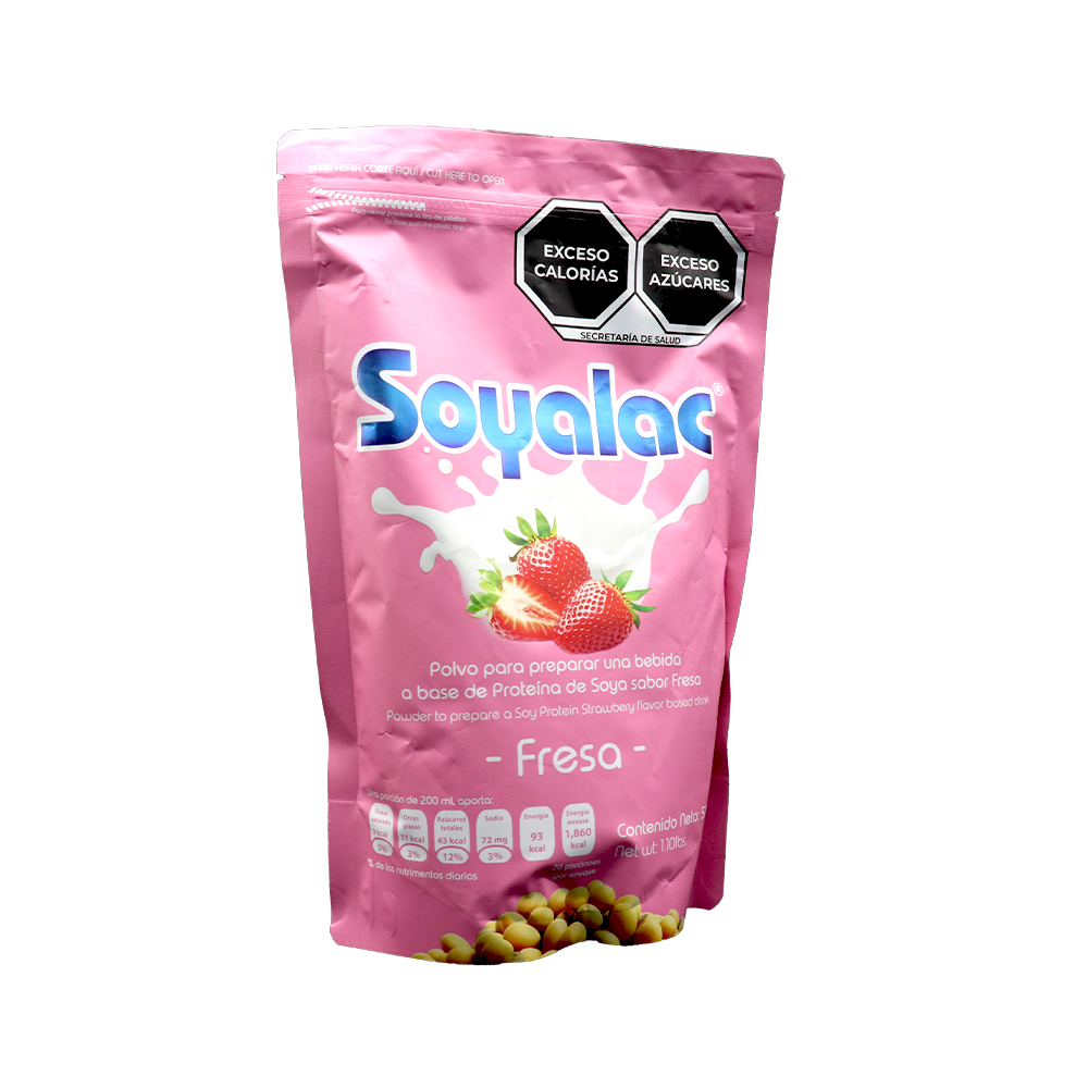 SOYALAC SABOR FRESA 500GR. bebida de soya instantanea | caalfrabet.com.mx
