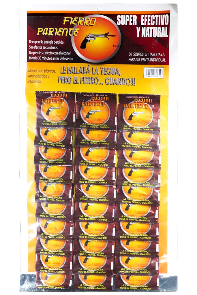 TBS. FIERRO PARIENTE 1 Exhibidor c/30 sobres de 1 tab c/u 500 mg* Ener ...
