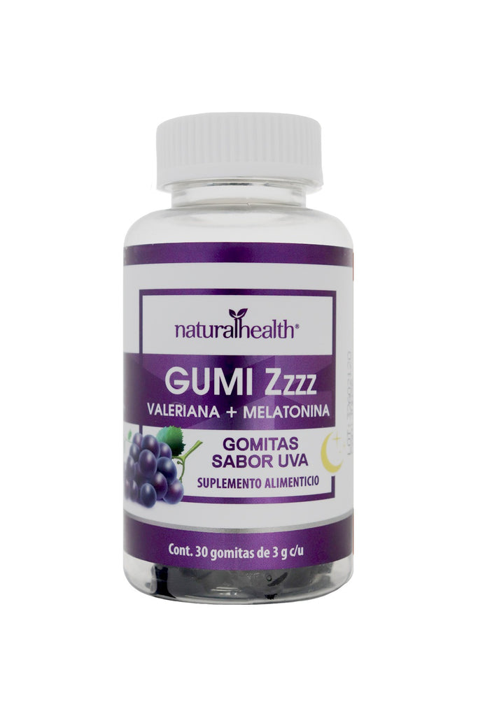 GUMI ZZZZ 30 gomitas de 3grs c/u* Gomitas sabor uva Valeriana+Melatoni ...