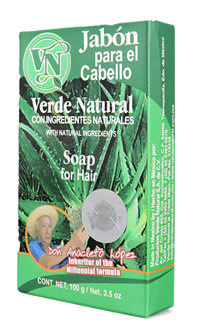 JABON PARA EL CABELLO VERDE NATURAL 100 GR. | caalfrabet.com.mx